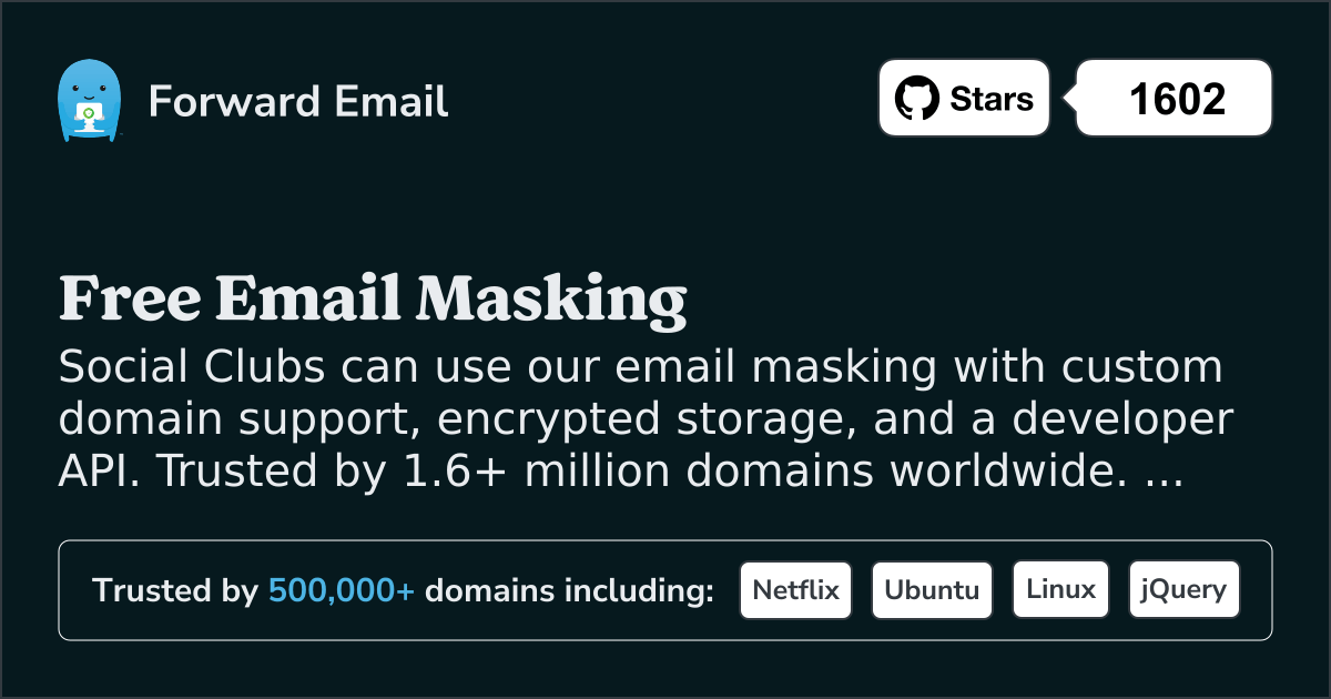Free Email Masking for Social Clubs